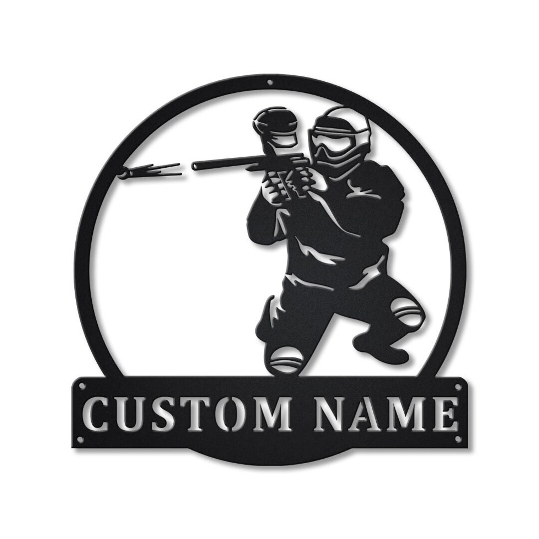 Paintball Monogram Metal Sign Art, Custom Paintball Metal Sign ...