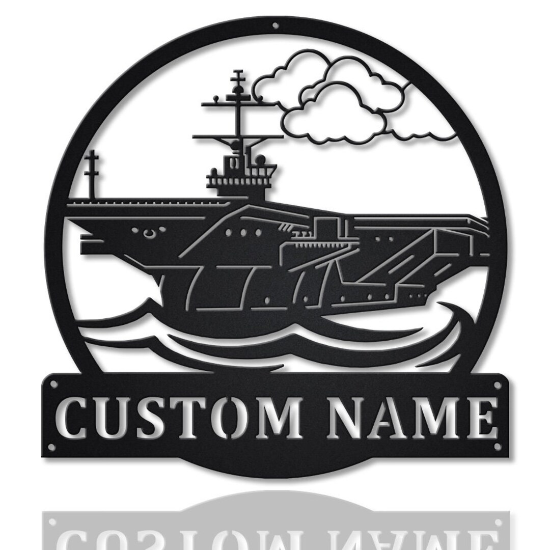 Aircraft Carrier Navy Metal Sign Art, Custom Aircraft Carrier Metal ...