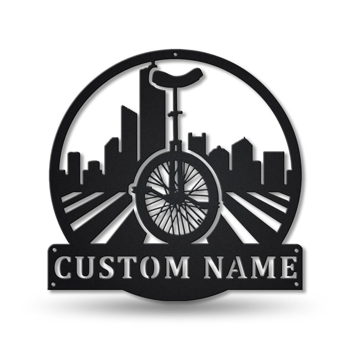 Personalized Unicycling Monogram Metal Sign Art | Custom Unicycling ...