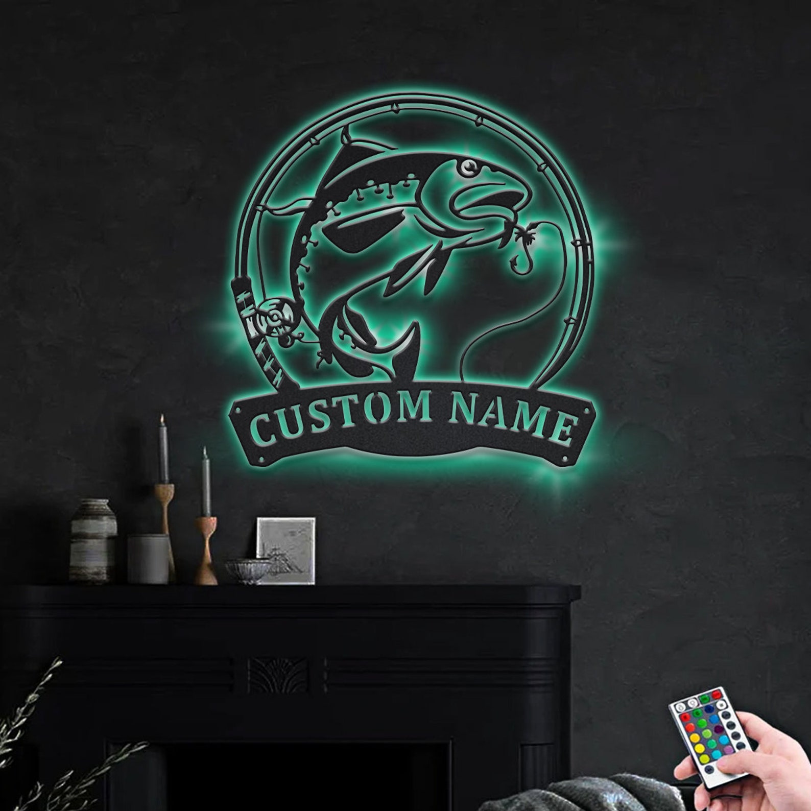 Personalized Atlantic Cod Fishing Fish Pole Monogram Metal - Etsy