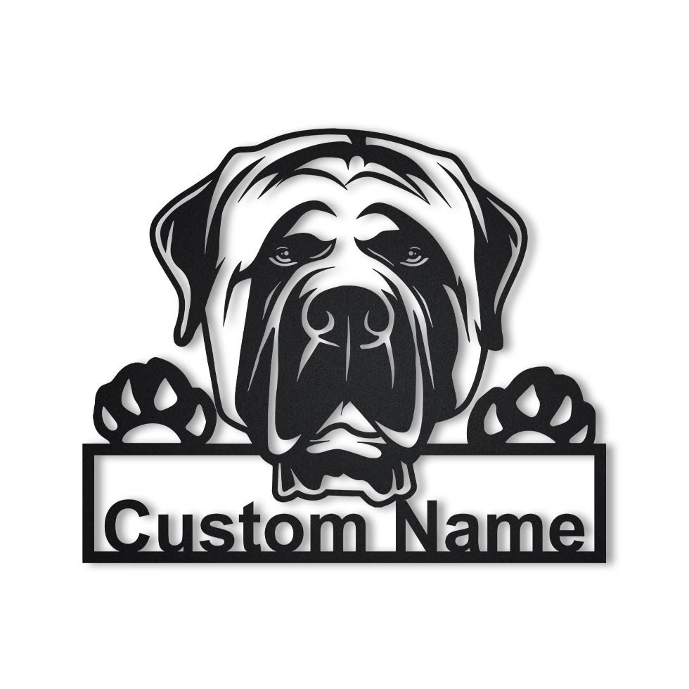 Custom English Mastiff Dog Metal Sign Art, Personalized English Mastiff ...