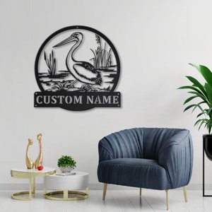 Pelican Monogram Metal Sign LED Lights V2, Custom Pelican Metal Sign ...