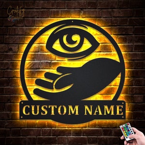 Masonic Freemason Metal Wall Art LED Lights V5, Custom Masonic Metal ...