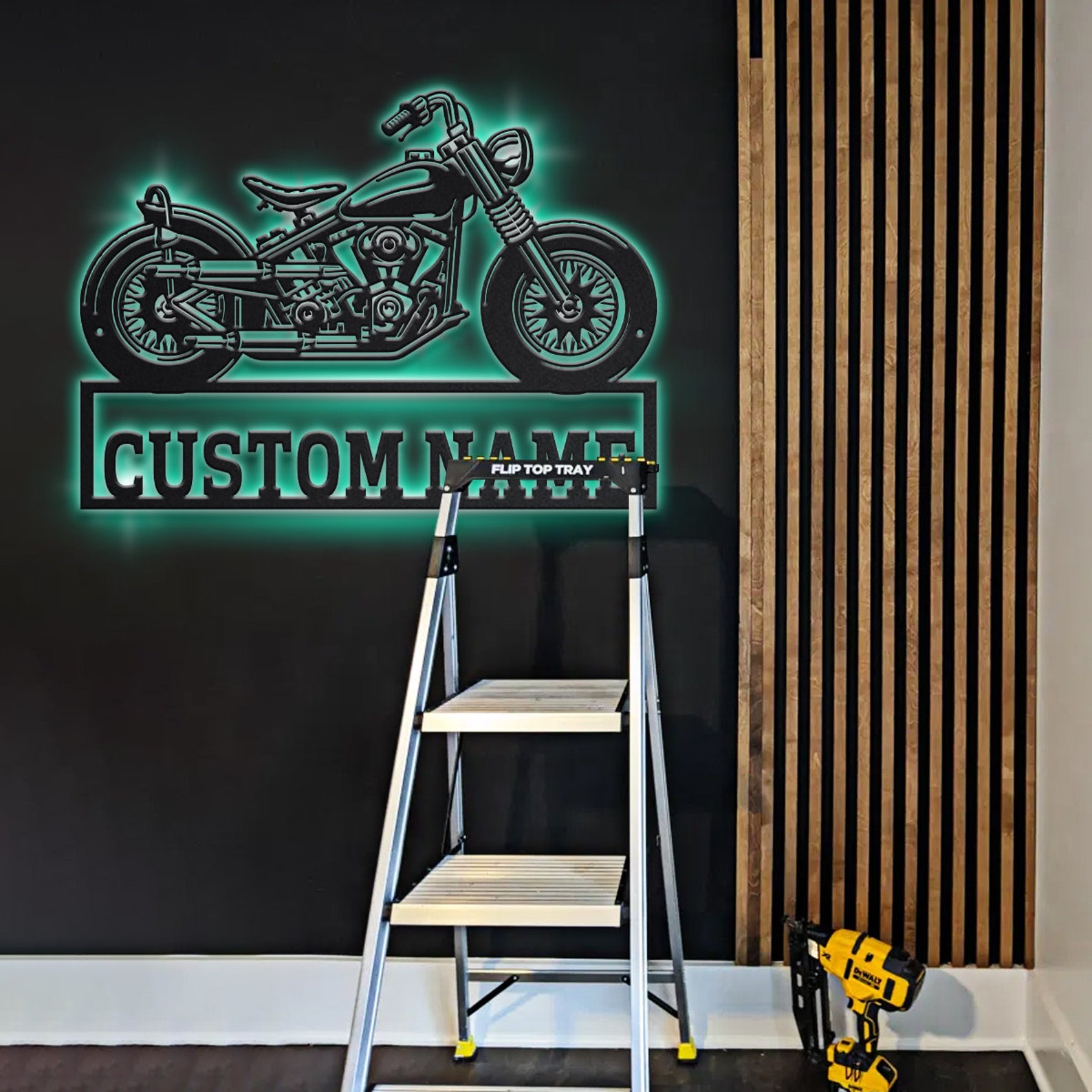 Choper Motorcycle Metal Sign With Lights,personalized Motorbike Biker ...