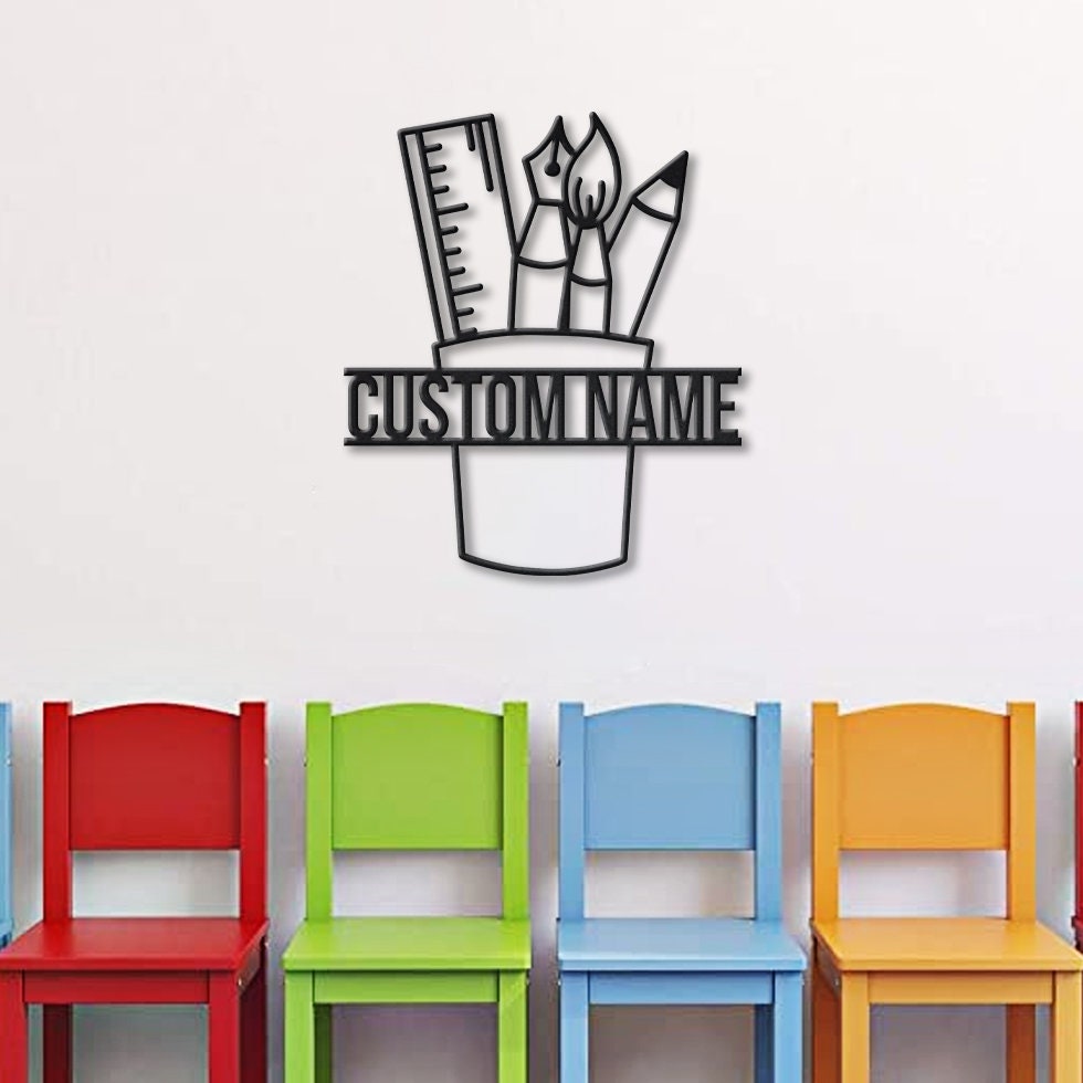 Teacher Metal Sign LED Lights V2 Custom Teacher Metal Sign - Etsy