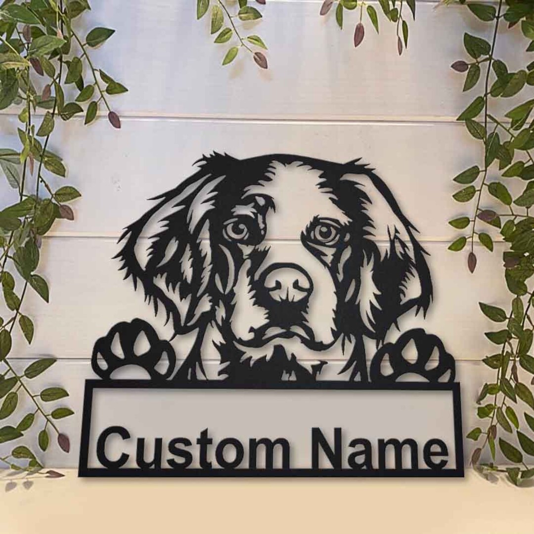 Brittany Spaniel Dog Metal Sign Art, Custom Brittany Spaniel Dog Metal ...