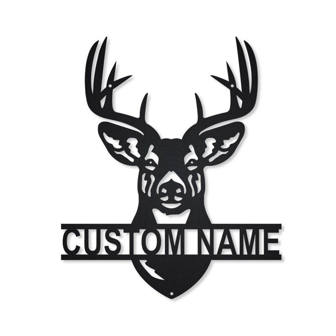 Custom Deer Hunting Metal Sign Art, Personalized Deer Name Metal Sign ...