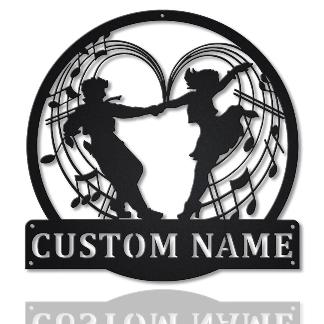 Ballroom Dancing Monogram Metal Sign Art V2, Custom Ballroom Dance ...