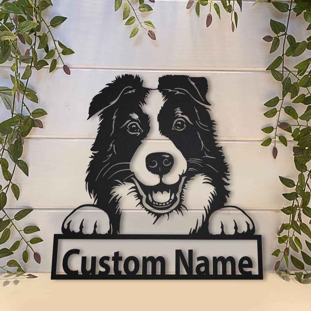 Border Collie Dog Metal Sign Art, Custom Border Collie Dog Metal Signs ...