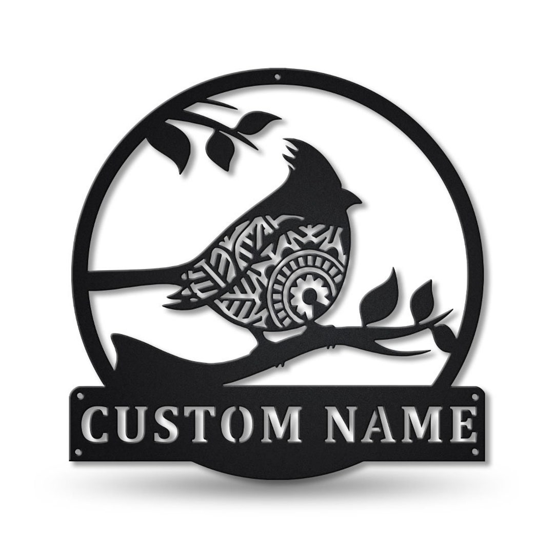 Cardinals Birds Monogram Metal Sign Art, Custom Cardinals Birds Metal ...