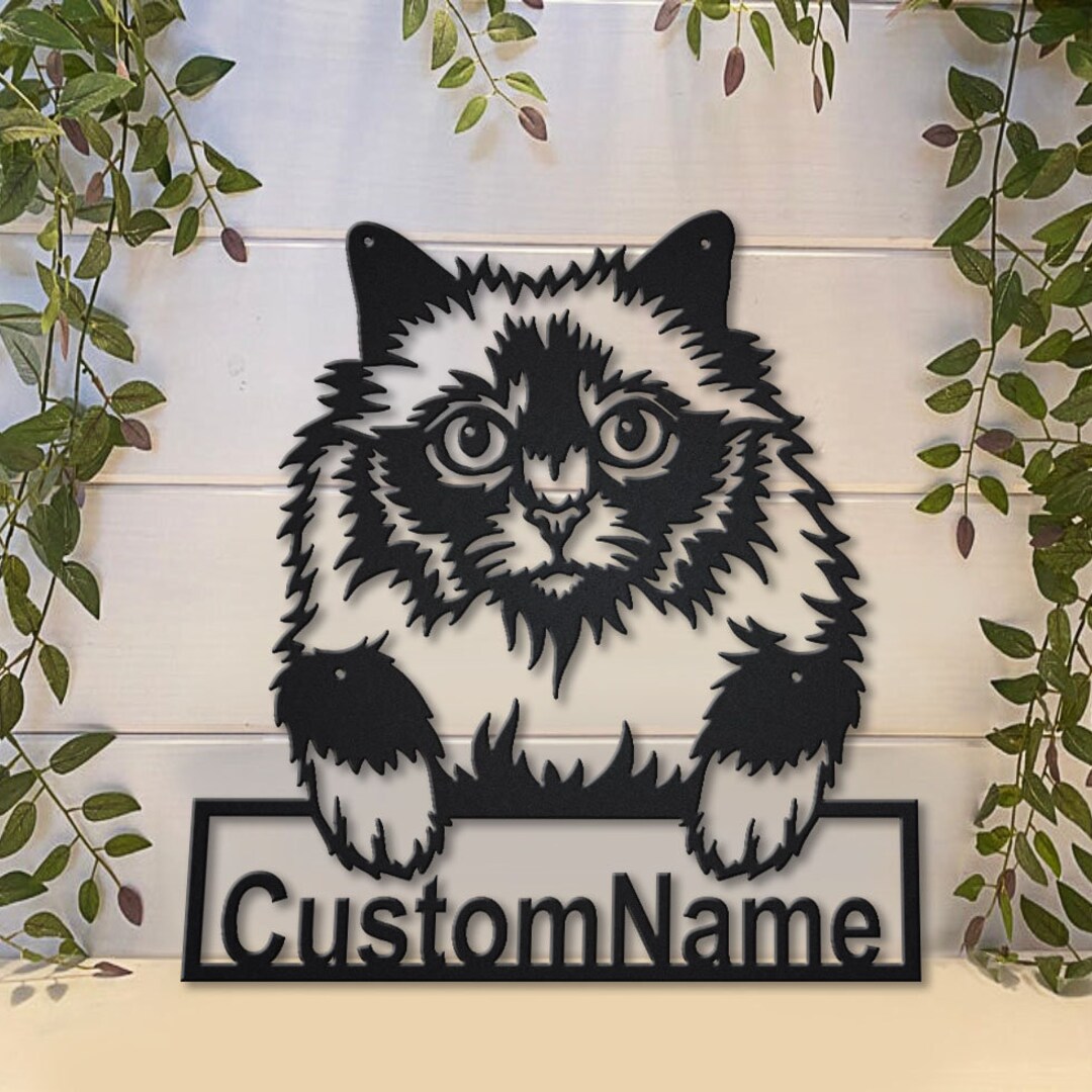 Holy Burma Cat Metal Sign Art, Custom Holy Burma Cat Metal Sign, Cat ...