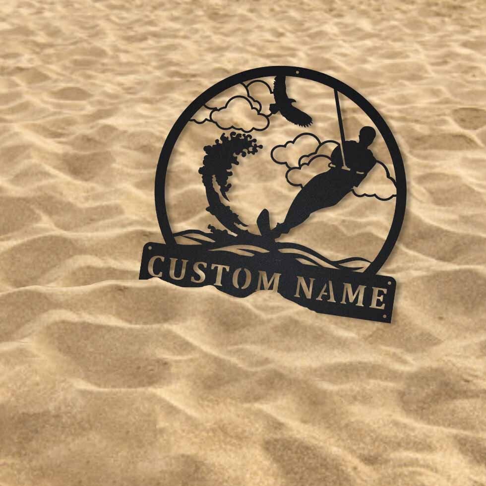 Custom Water Skiing Monogram Metal Sign Artpersonalized Water - Etsy