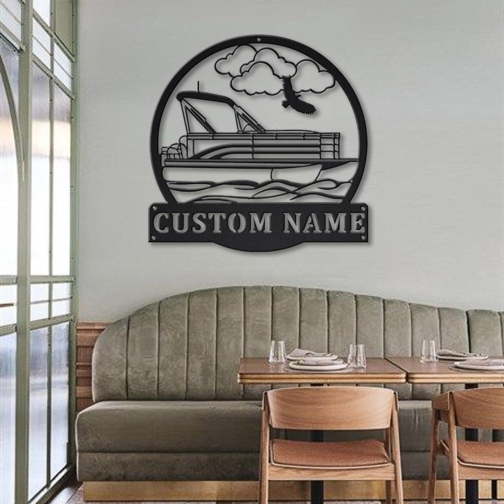 Custom Pontoon Boat Metal Signs Art, Custom Pontoon Boat Captian Metal ...