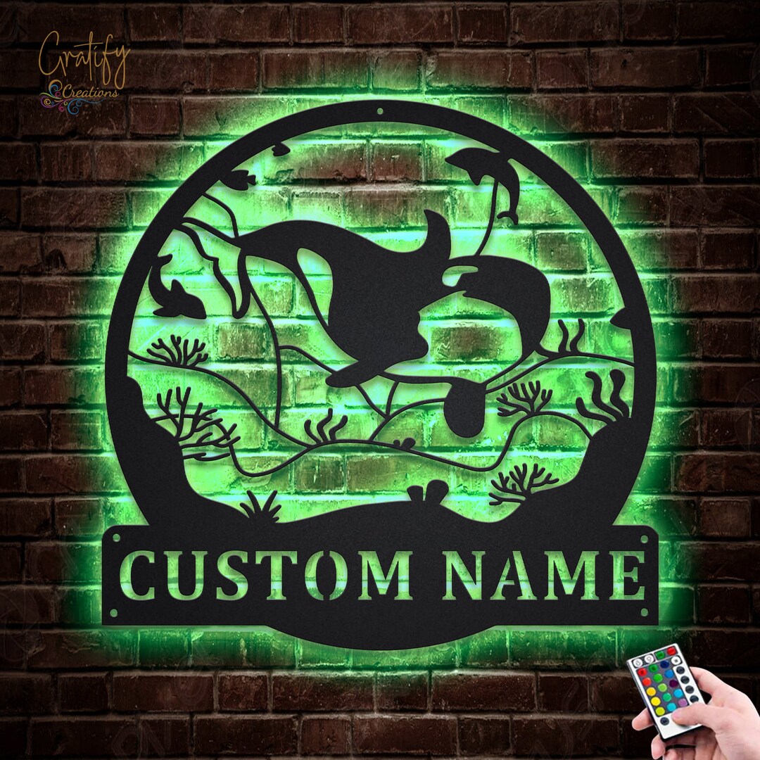 Orca Whale Metal Sign LED Lights V6, Custom Orca Whale Metal Sign, Orca ...