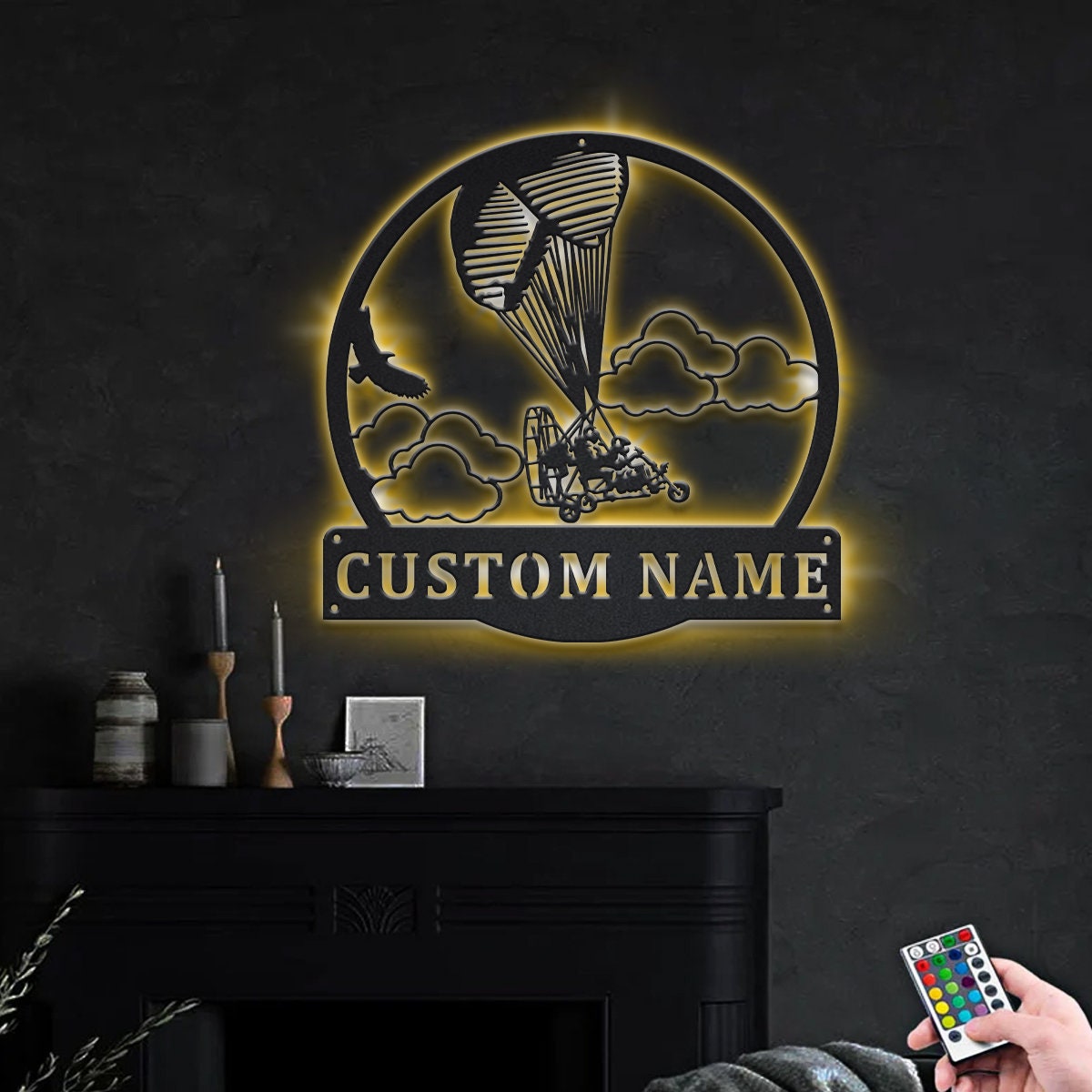 Custom Powered Parachute Metal Sign With LED Lights V2, Personalized ...