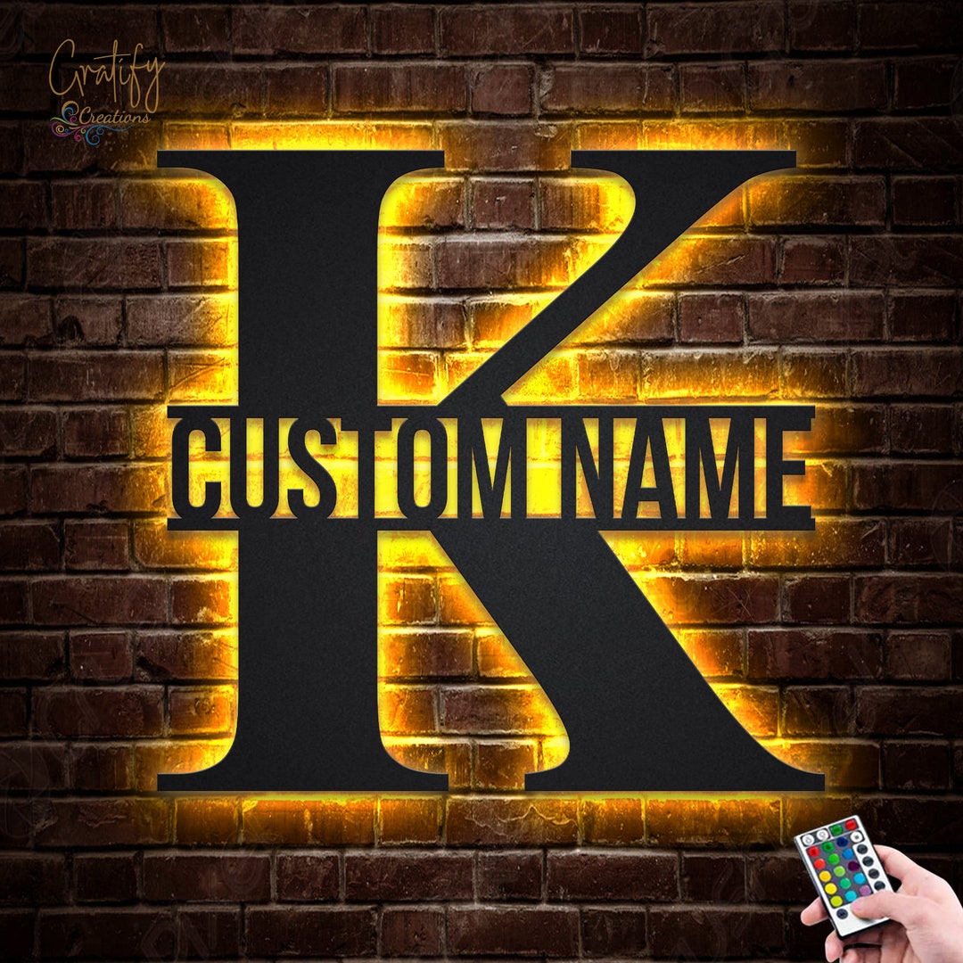 Alphabet K Metal Sign With LED Lights, Custom Alphabet Metal Sign, Last ...