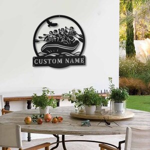 Personalized Rafting Monogram Metal Sign Art , Custom Rafting Metal ...