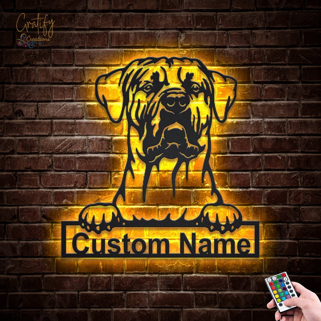 Tosa Inu Dog Metal Sign LED Lights, Custom Tosa Inu Sign, Tosa Inu Dog ...