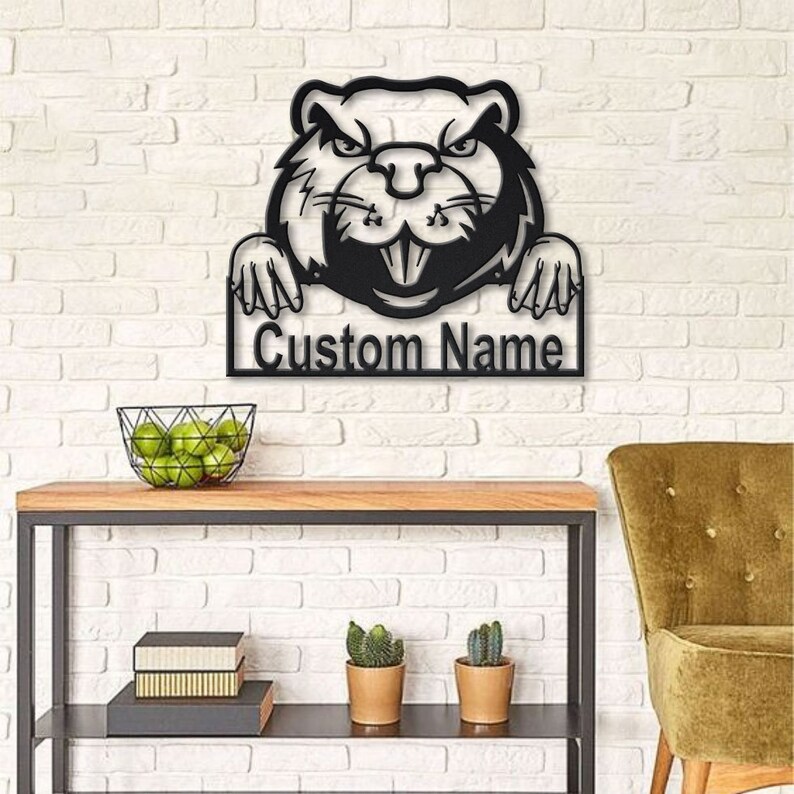 Beaver Animal Metal Sign LED Lights, Custom Beaver Metal Wall Art ...