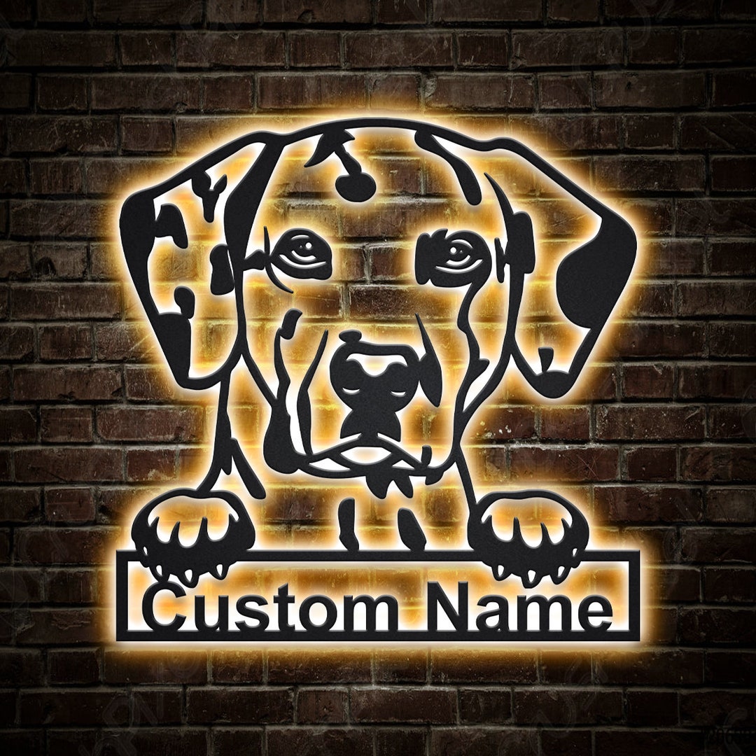 Custom Dalmatian Dog Metal Sign With LED Lights, Personalized Dalmatian ...