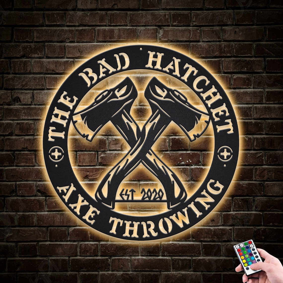 The Bad Hatchet Metal Sign With LED Lights - Etsy