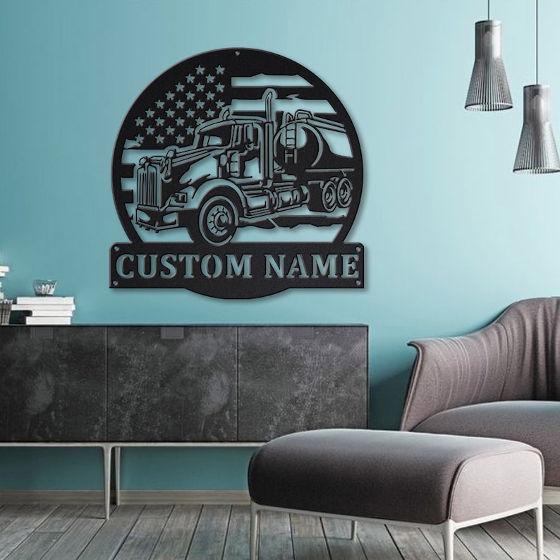 Custom US Tanker Truck Monogram Metal Sign Art Personalized - Etsy