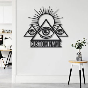 Masonic Freemason Metal Wall Art LED Lights V13, Custom Masonic Metal ...
