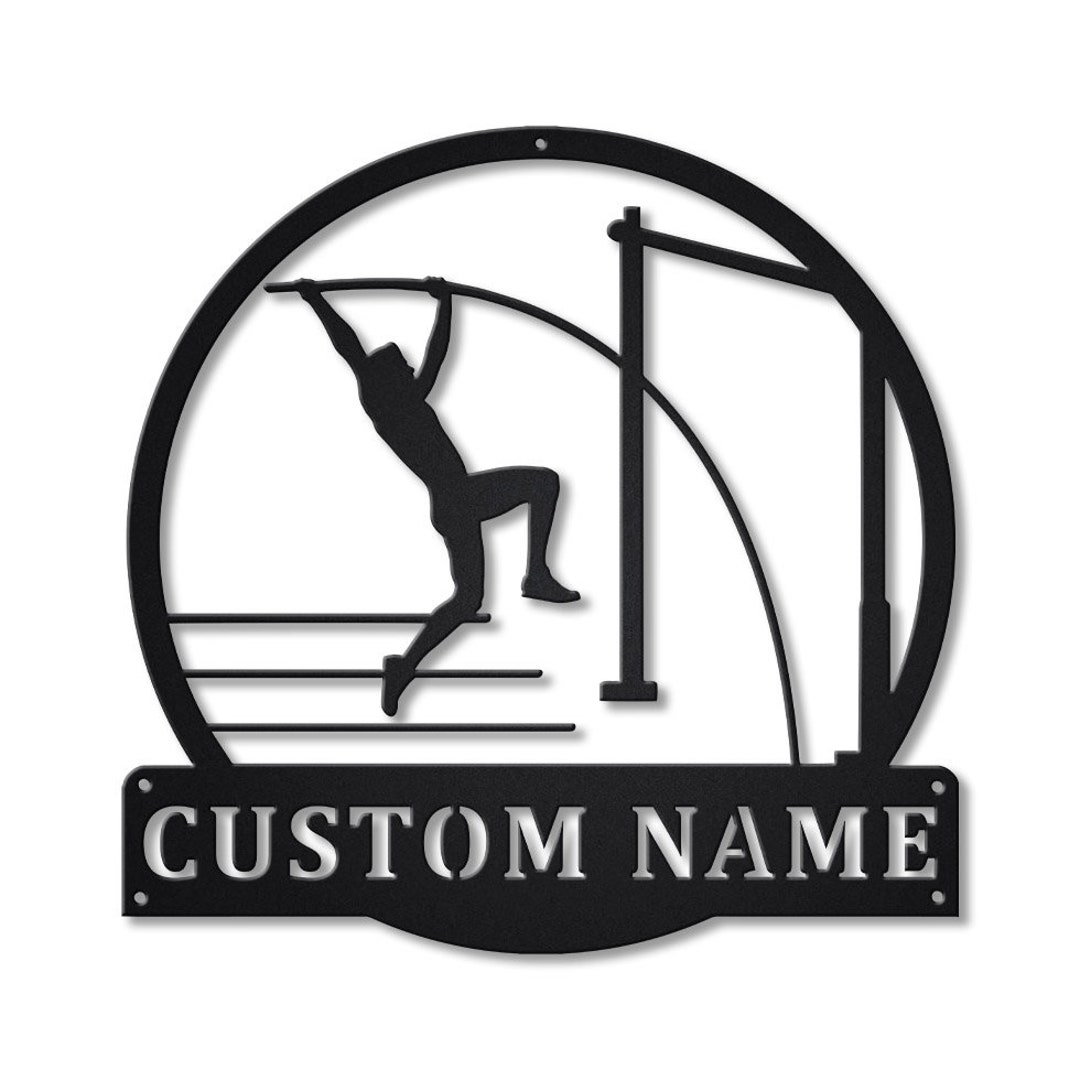 Pole Vault Sport Monogram Metal Sign Art, Custom Pole Vault Sport Metal ...