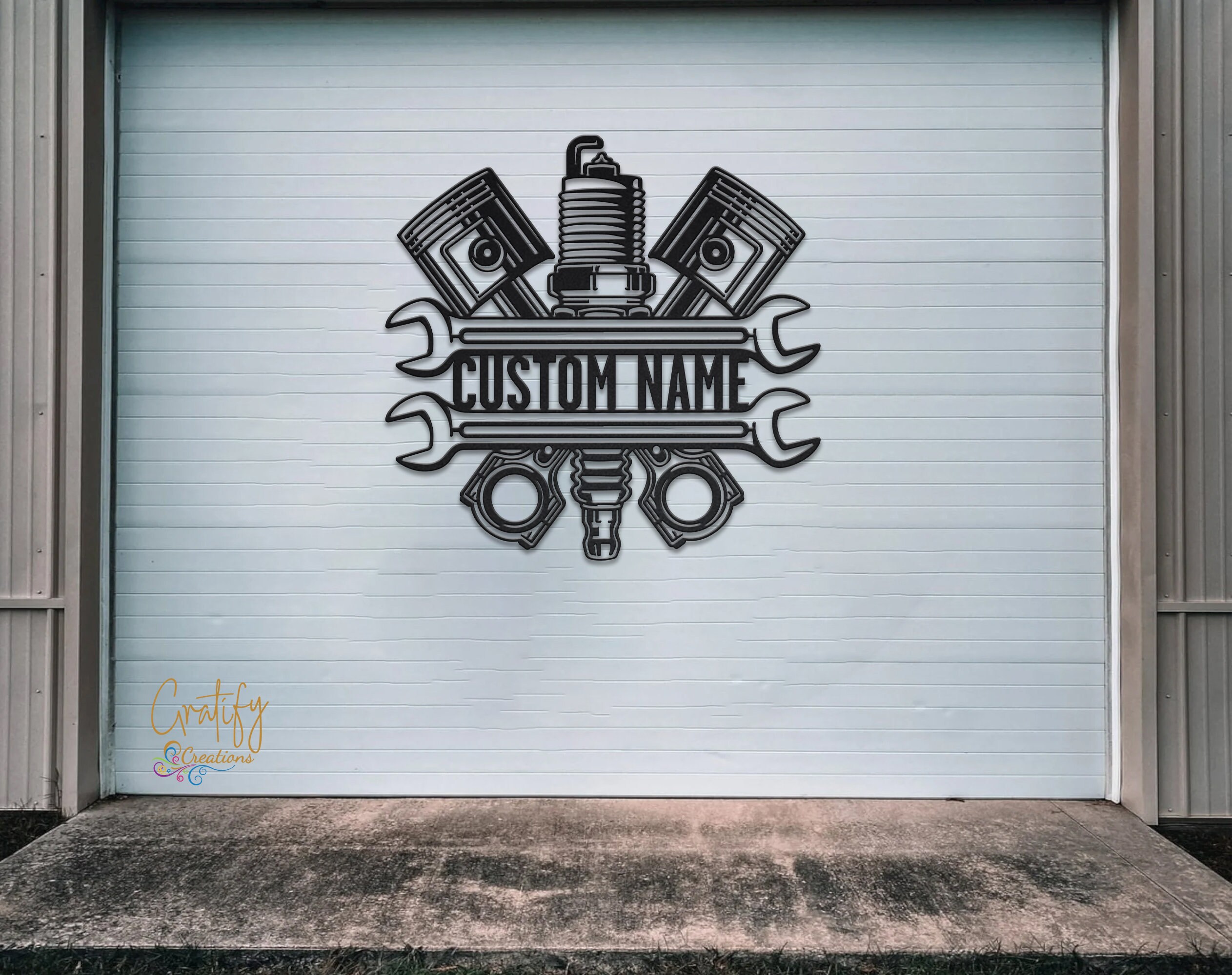 Car Mechanic Repair Workshop Sign LED Garage Metal Wall Art for Home ...
