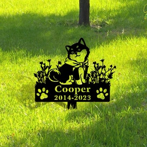 Shiba Inu Dog Sign Custom Shiba Inu Dog Memorial Stake, Metal Stake ...