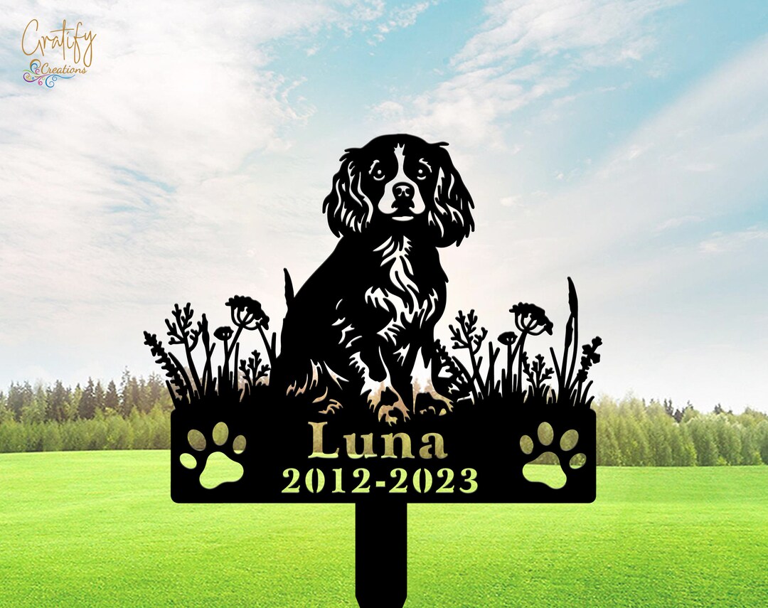 Cavalier King Charles Spaniels Sign Dog Memorial Stake, Metal Stake ...
