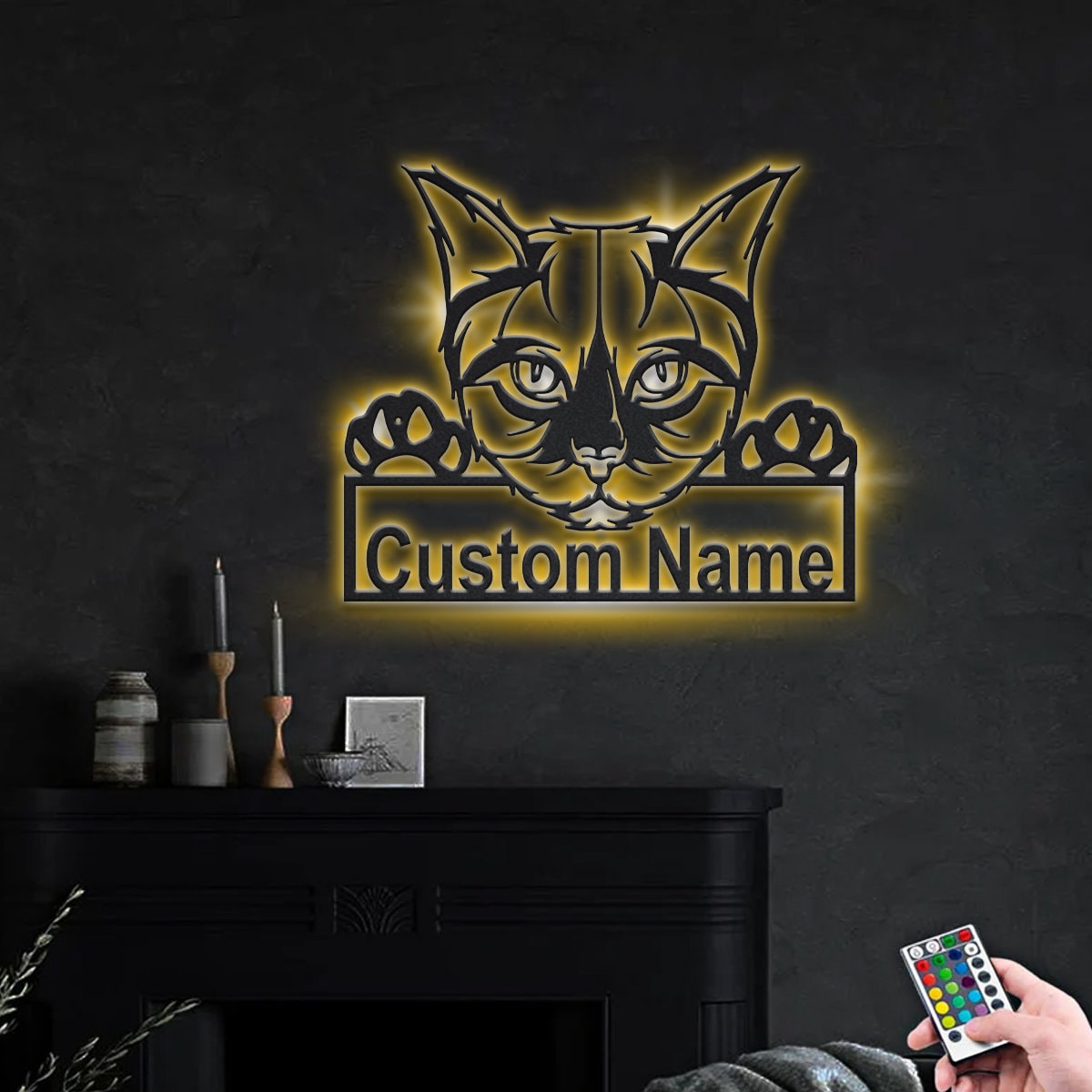 Personalized Main Coon Cat Metal Sign With LED Lights | Custom Main ...