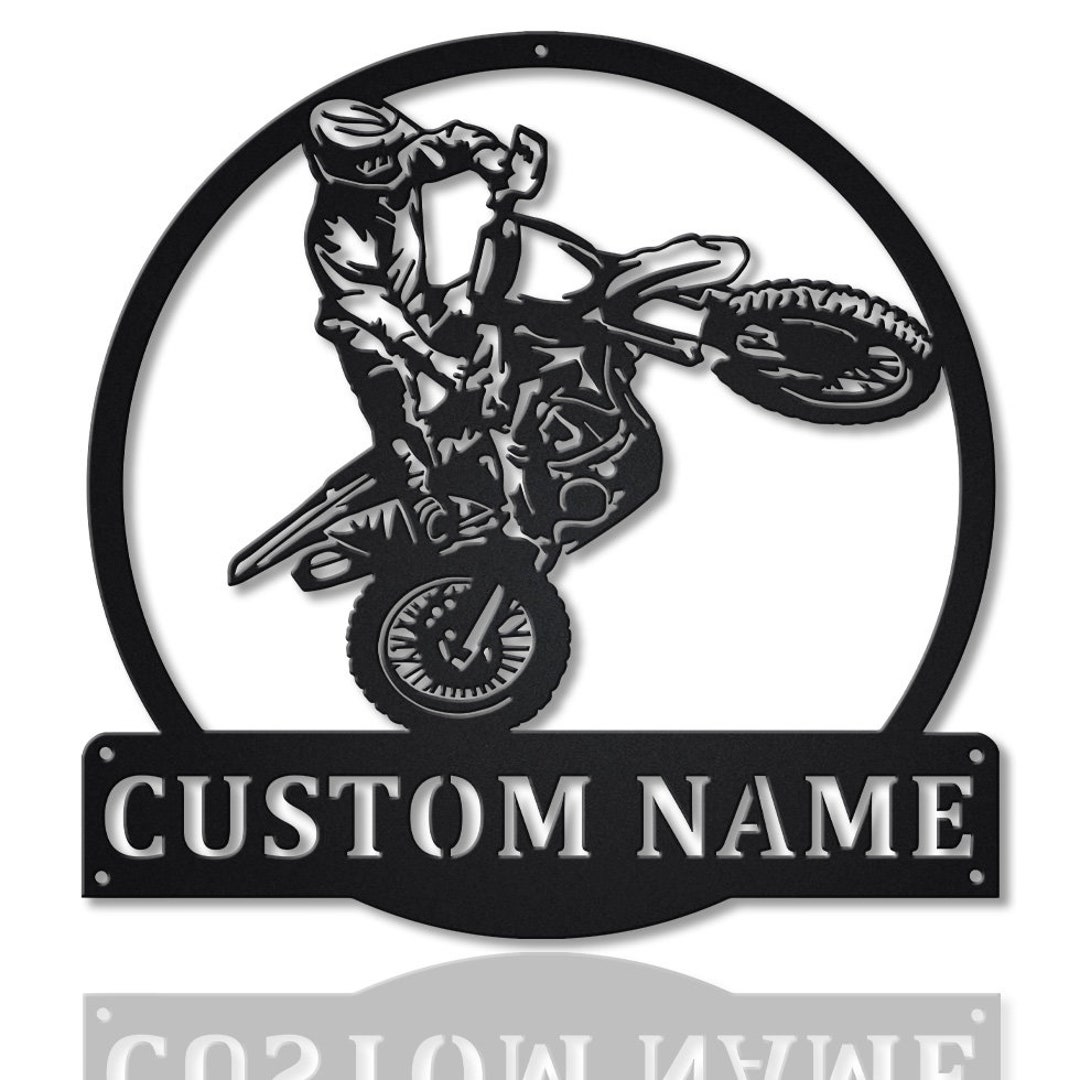 Custom Motocross Dirt Bike Monogram Metal Sign Art, Personalized ...