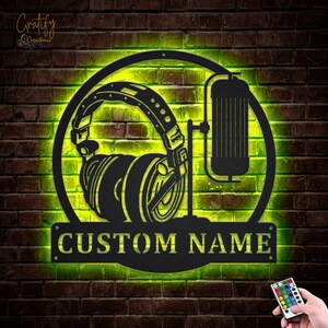 Microphone Metal Sign LED Lights V1, Custom Microphone Metal Signs ...