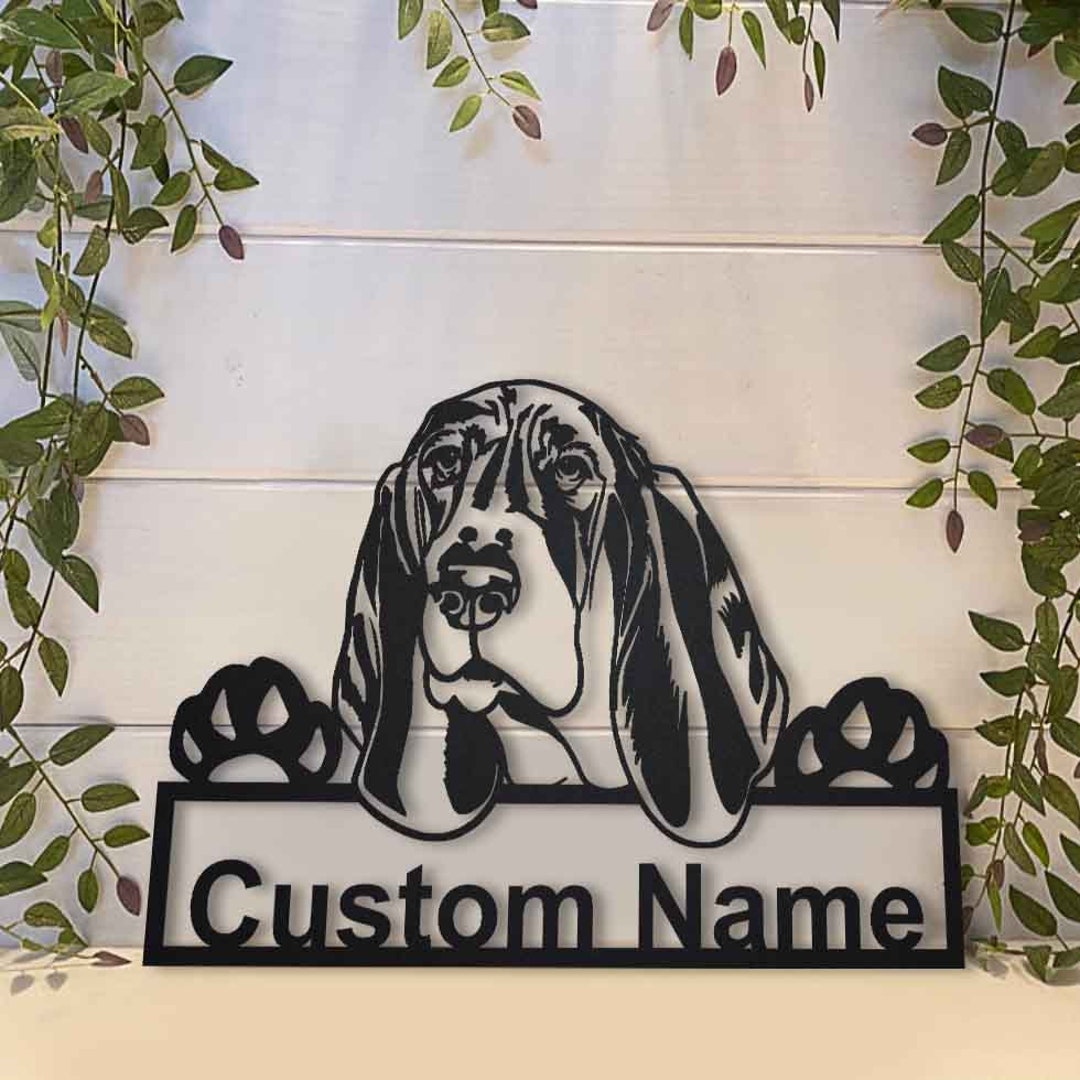 Basset Hound Dog Metal Sign Art, Basset Hound Metal Sign, Basset Hound ...