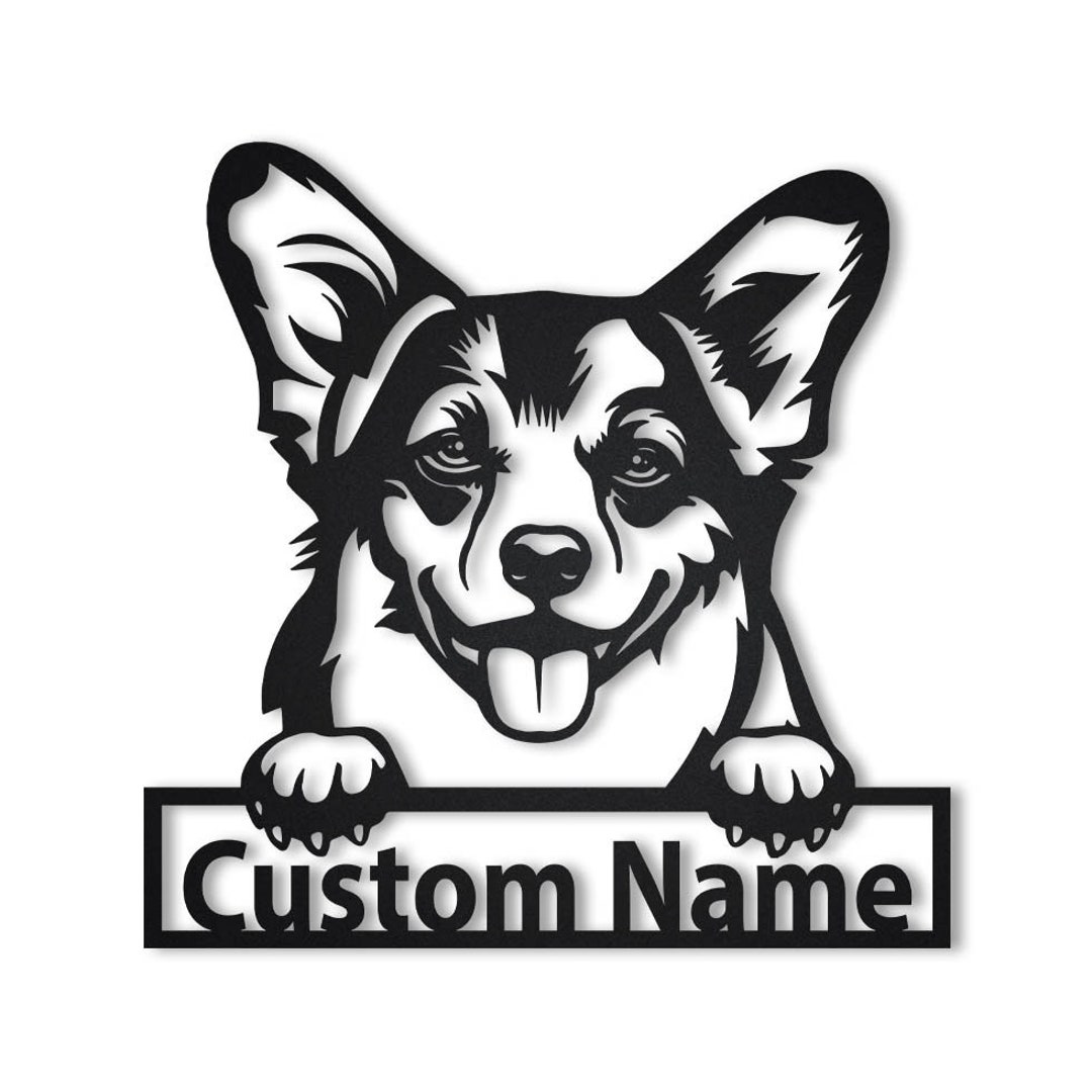Custom Welsh Corgi Dog Metal Sign Art V2, Personalized Welsh Corgi Dog ...