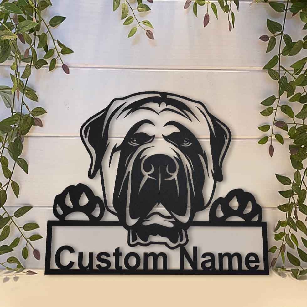 Custom English Mastiff Dog Metal Sign Art, Personalized English Mastiff ...