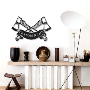 Axe Throwing Monogram Metal Sign LED Lights V4, Custom Axe Throwing ...