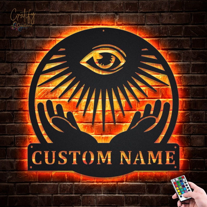 Masonic Freemason Metal Wall Art LED Lights V4, Custom Masonic Metal ...