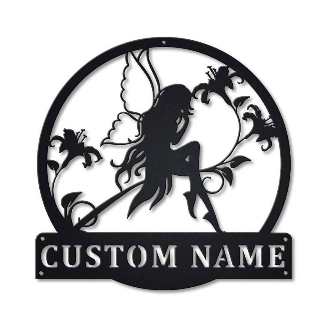 Fairy Monogram Custom Metal Sign Art Personalized Fairy - Etsy