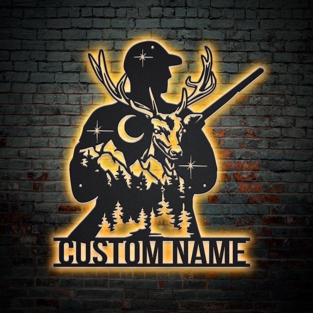 Custom Deer Hunting Metal Sign LED Lights,deer Hunting Neon Signs, Deer ...
