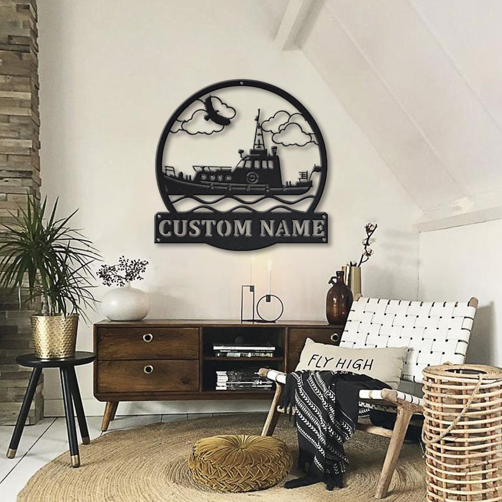 Tugboat Ship Metal Sign LED Lights, Custom Tugboat Ship Metal Sign ...