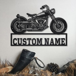 Choper Motorcycle Metal Sign With Lights,personalized Motorbike Biker ...