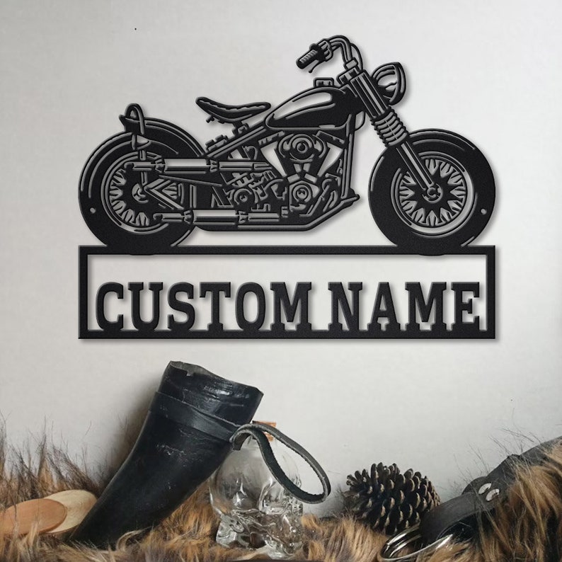 Choper Motorcycle Metal Sign With Lights,personalized Motorbike Biker ...