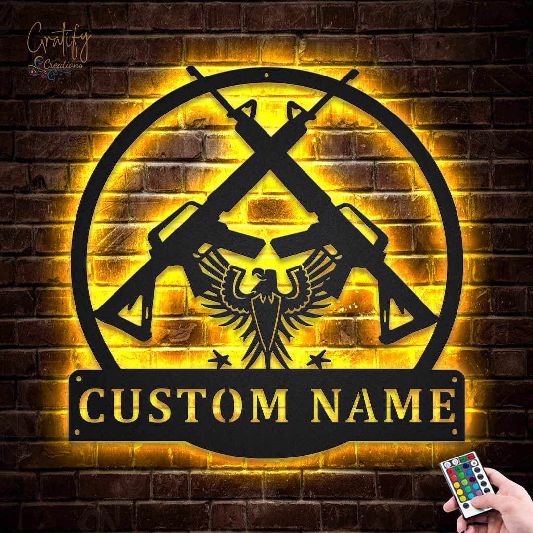 Personalized AR-15 Gun Metal Sign - Gun Owner Gift - Armory Decor - 2nd ...