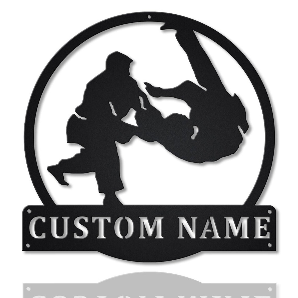 Custom Brazilian Jiu Jitsu Monogram Metal Sign Art V2, Personalized Jiu ...