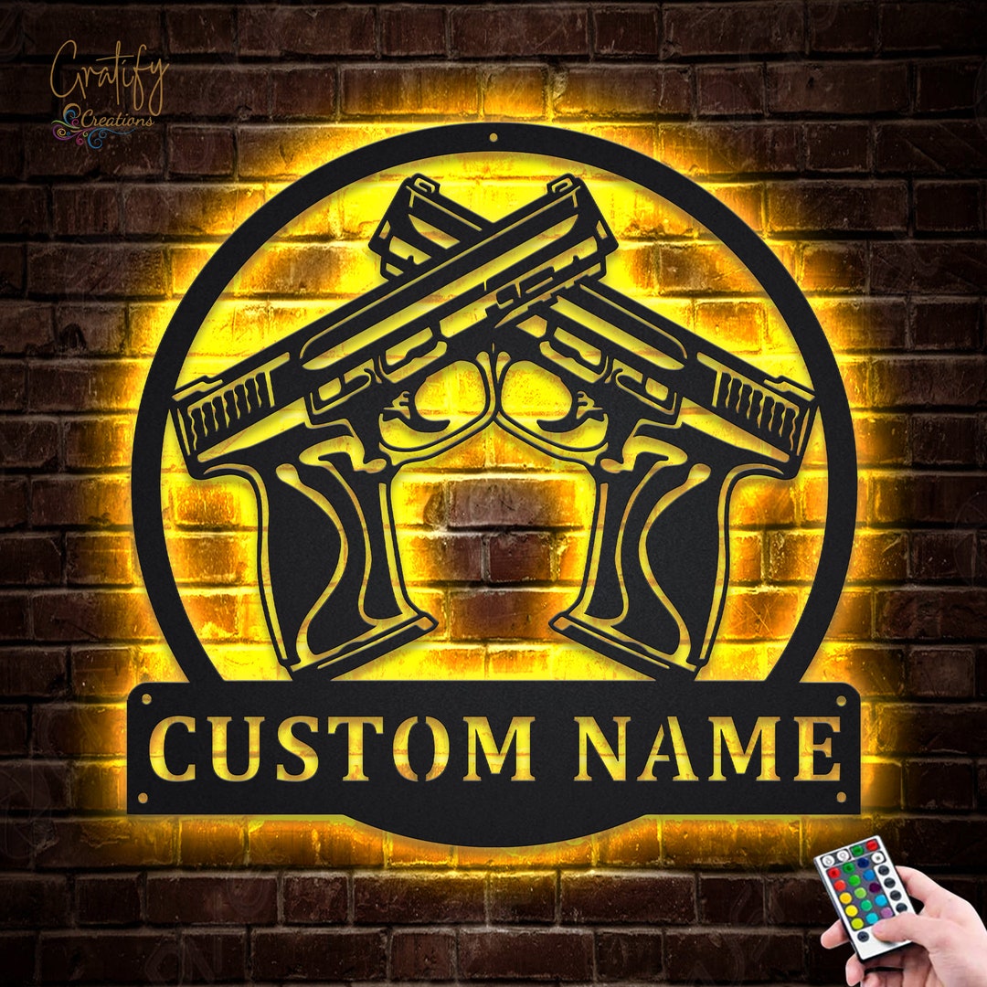 Automatic Colt Pistol Metal Sign - 45 ACP Metal Art - Gun Owner Gift ...
