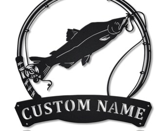 Salmon Metal Art - Etsy