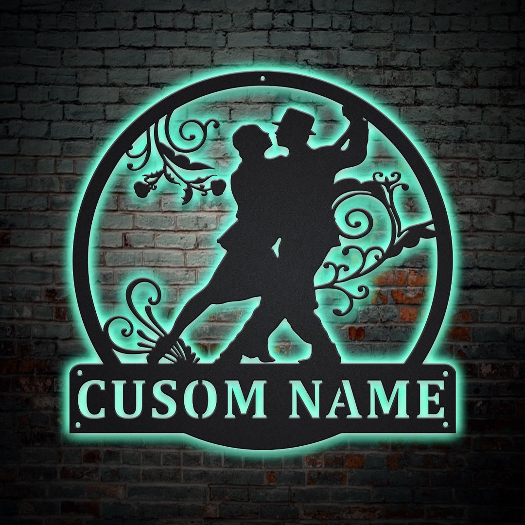 Personalized Tango Sport Monogram Metal Sign With LED Lights, Custom ...