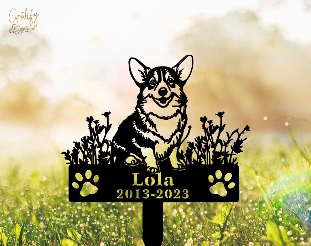 Pembroke Welsh Corgi Dog Sign , Dog Memorial Stake, Metal Stake ...
